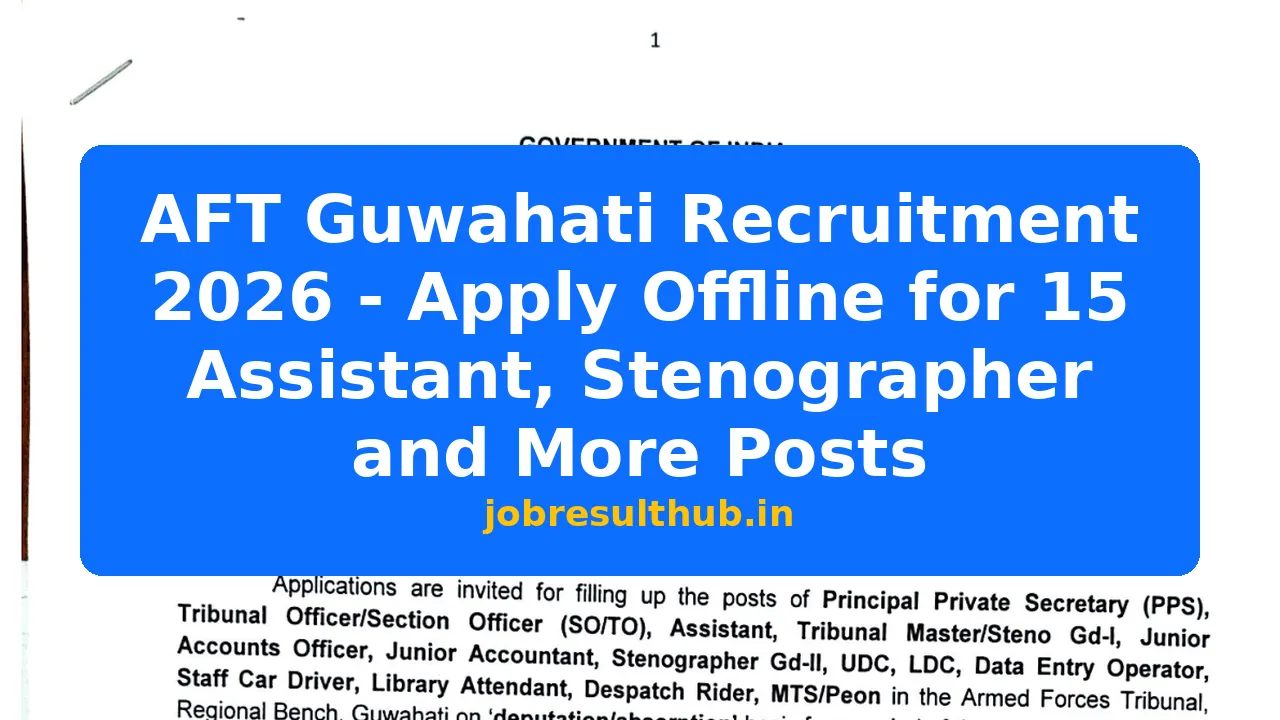 AFT Guwahati Recruitment 2026 - Apply for 15 Posts
