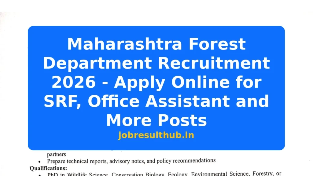 Maharashtra Forest Department Recruitment 2026 - Apply Online for SRF ...