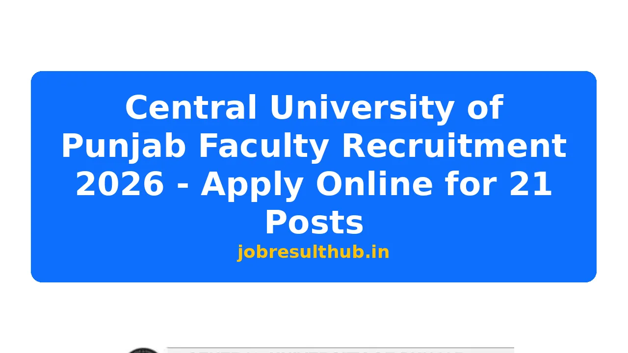 CUPB Faculty Recruitment 2026 - Apply for 21 Teaching Posts