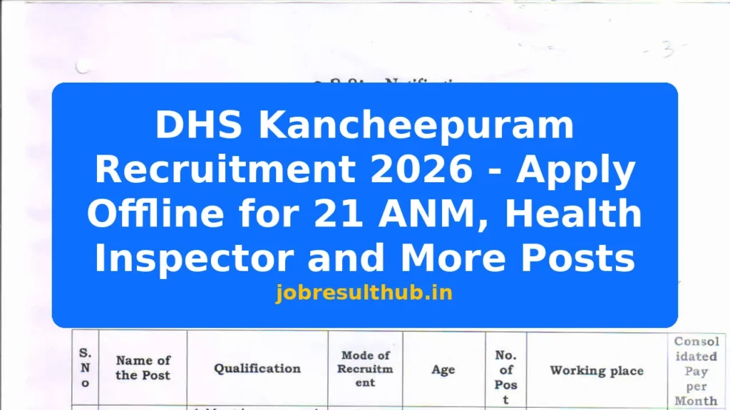 DHS Kancheepuram Recruitment 2026 - Apply Offline for 21 ANM, Health ...
