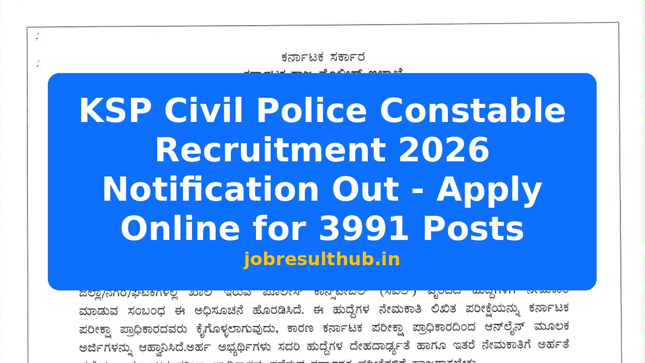 Karnataka Police Constable Recruitment 2026 Details & Dates
